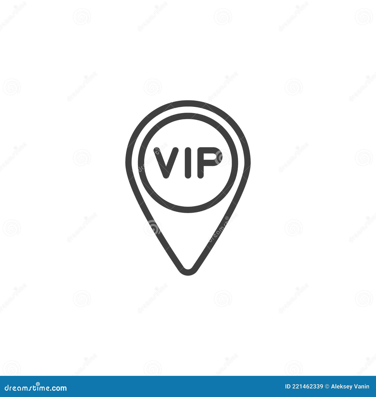 VIP map pointer line icon stock vector. Illustration of outline - 221462339