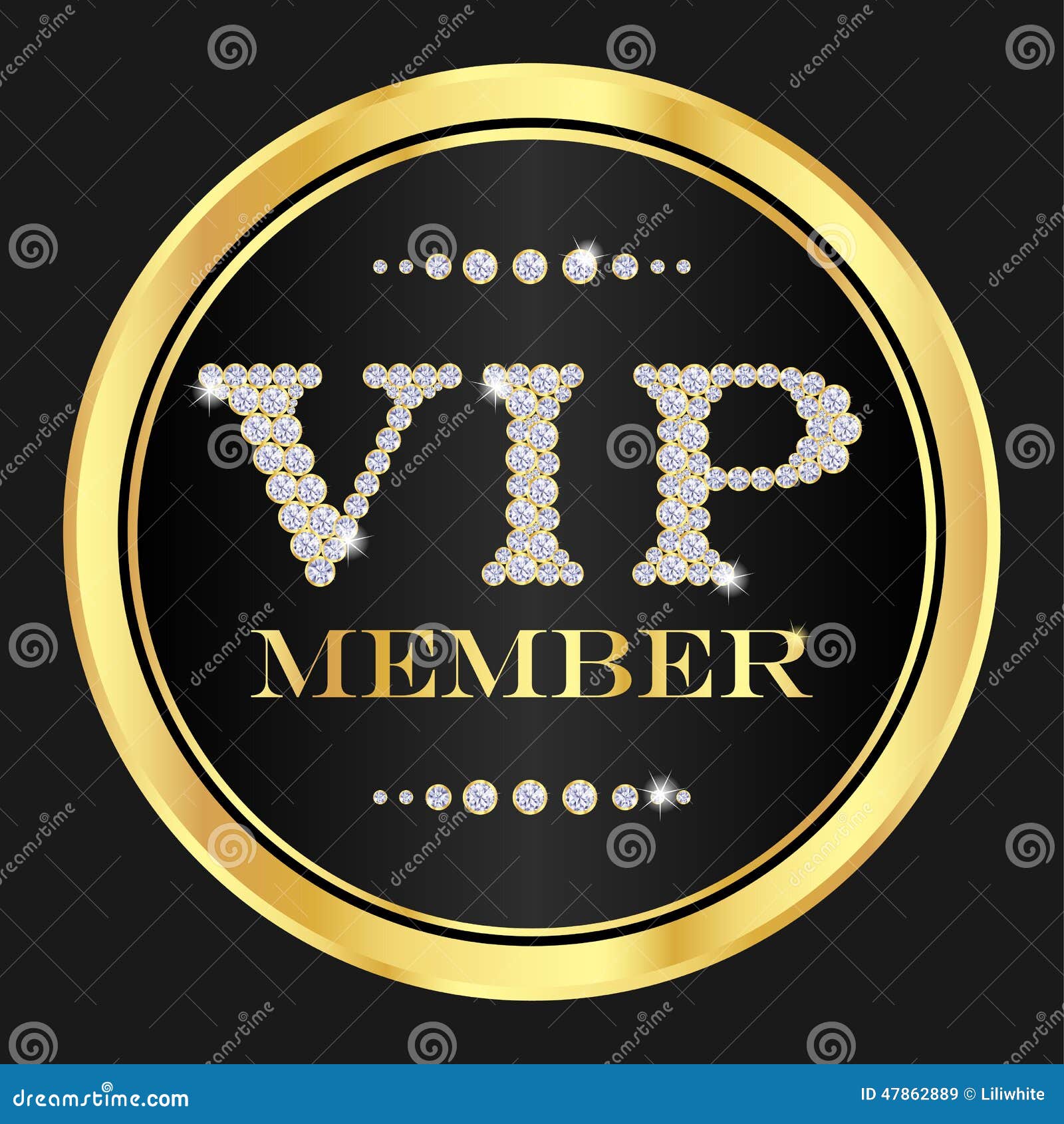 VIP Member Badge. VIP Composed from Small Diamonds Stock Vector ...