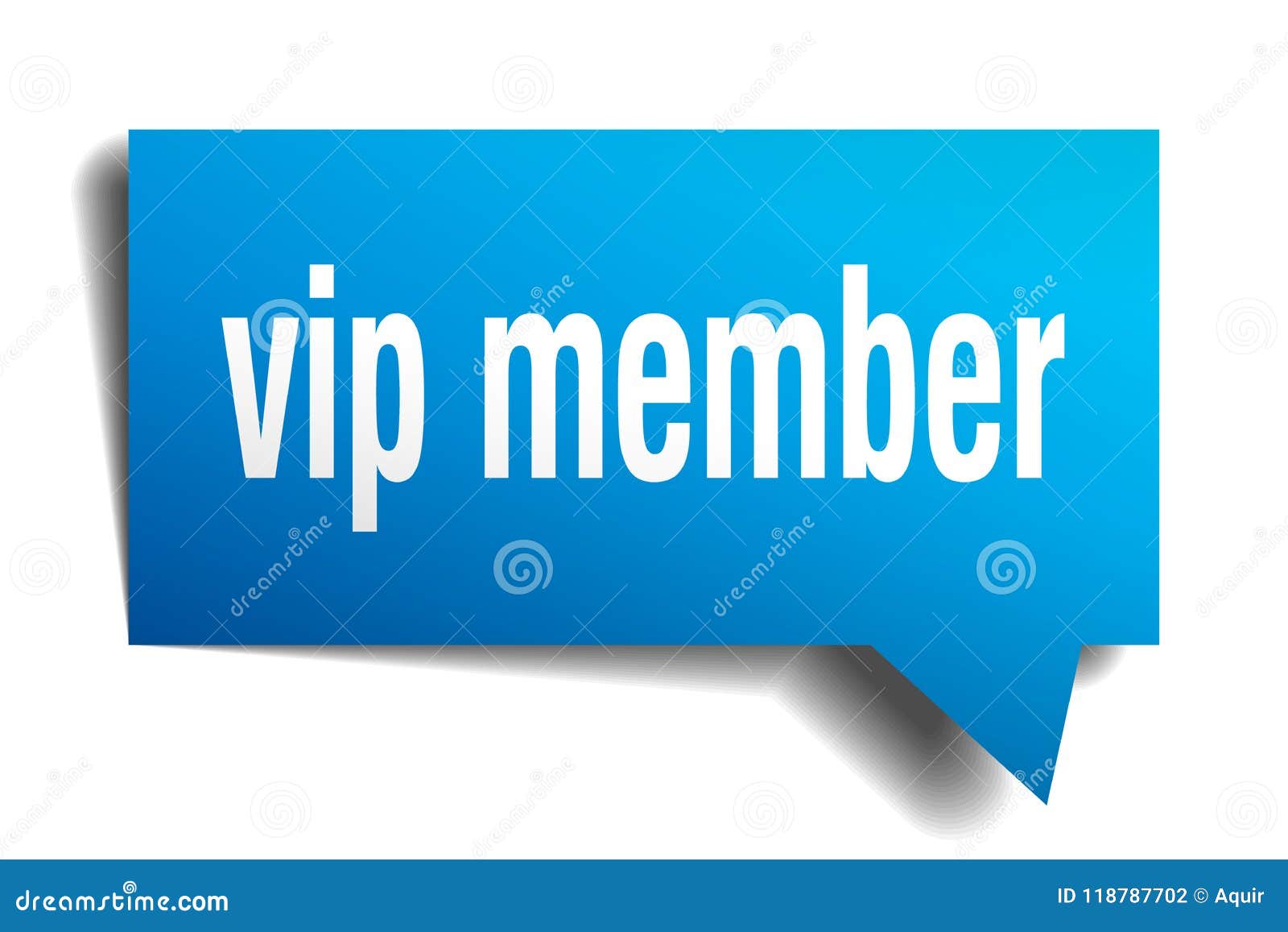 Vip Member Blue 3d Speech Bubble Stock Vector - Illustration of marker ...