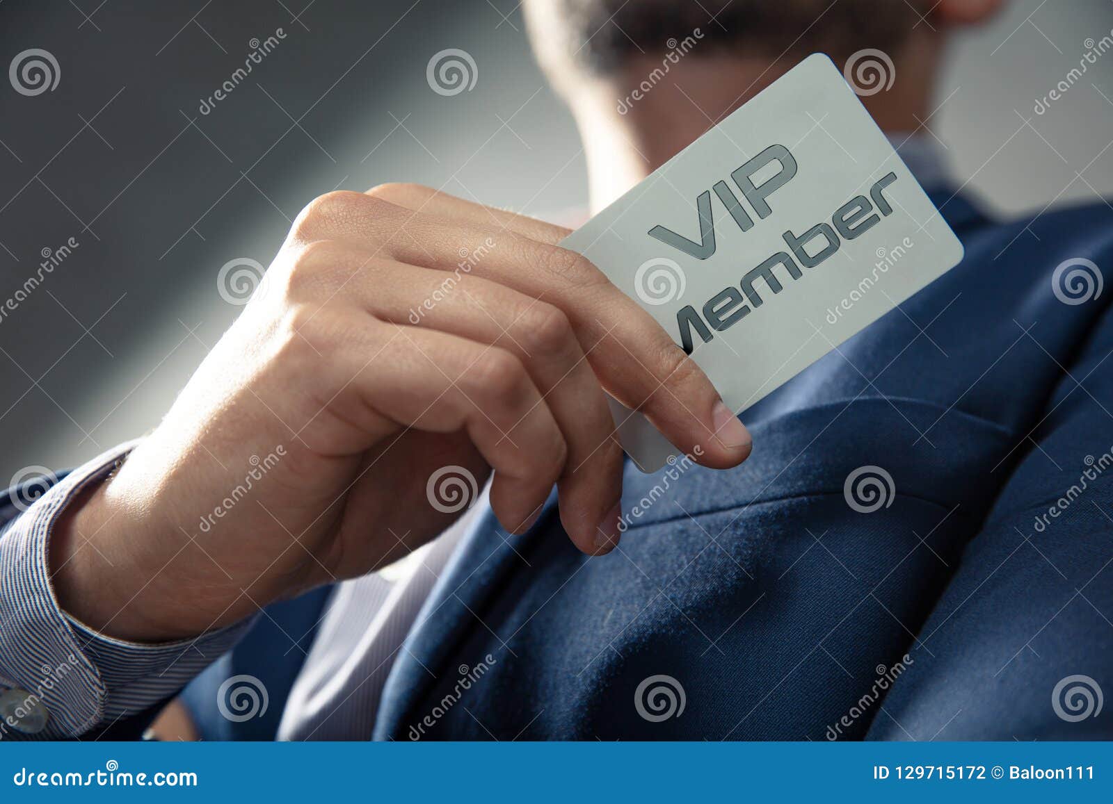 VIP Member Card Holded by an Man Stock Photo - Image of blue, credit ...