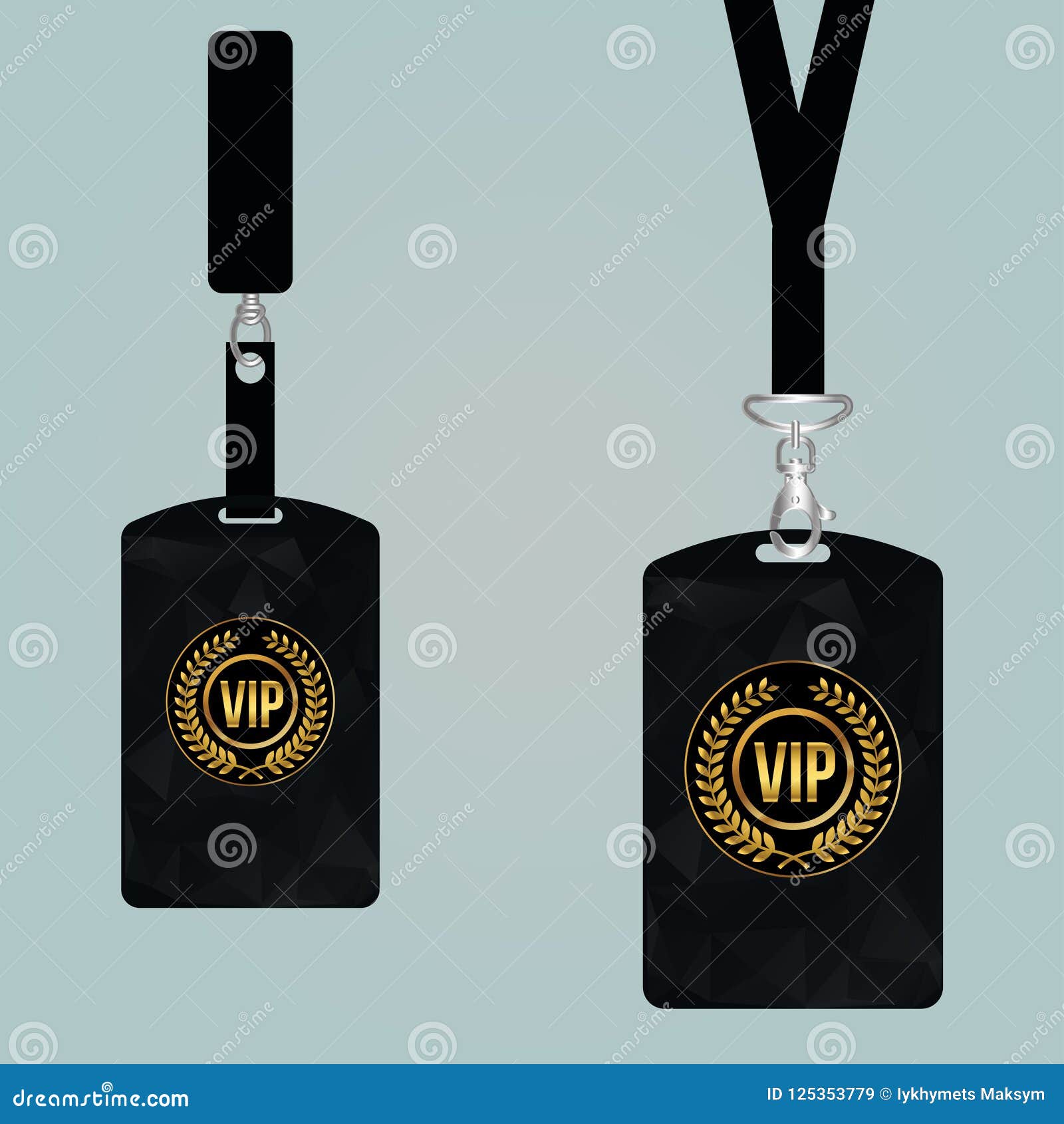 Vip Member Card Set with Lanyard. Vector Design and Text Template ...