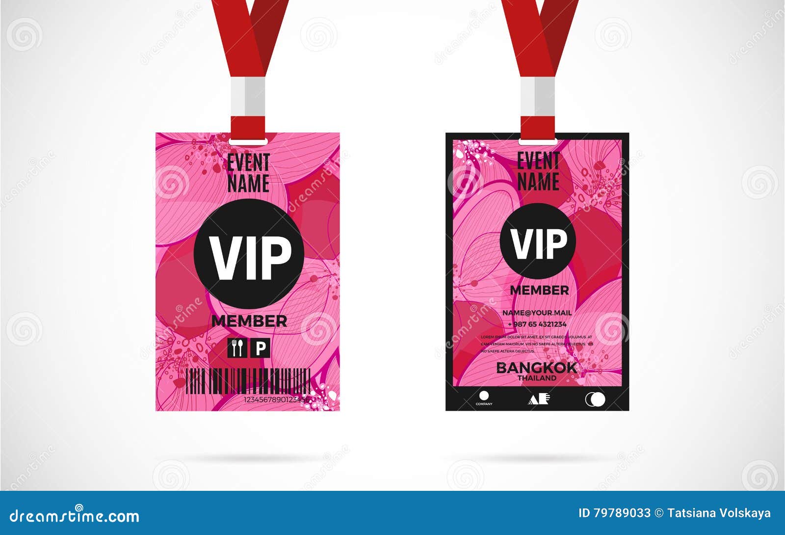 Vip Member Card Set Vector Design Illustration Stock Vector ...