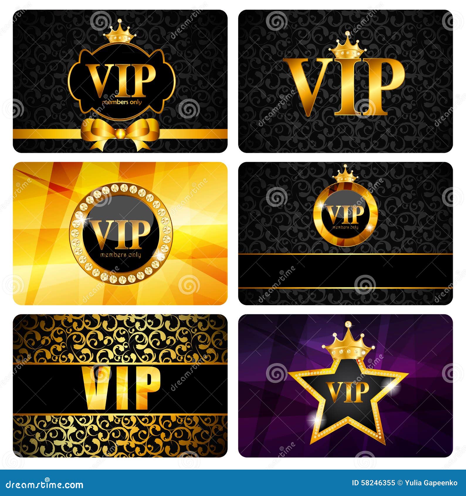 VIP Members Card Set Vector Illustration Stock Vector - Illustration of ...
