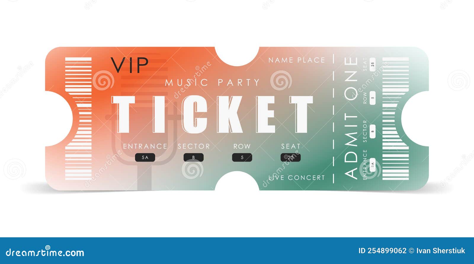 VIP Modern Ticket Card Template. Vector Illustration. Stock Vector ...