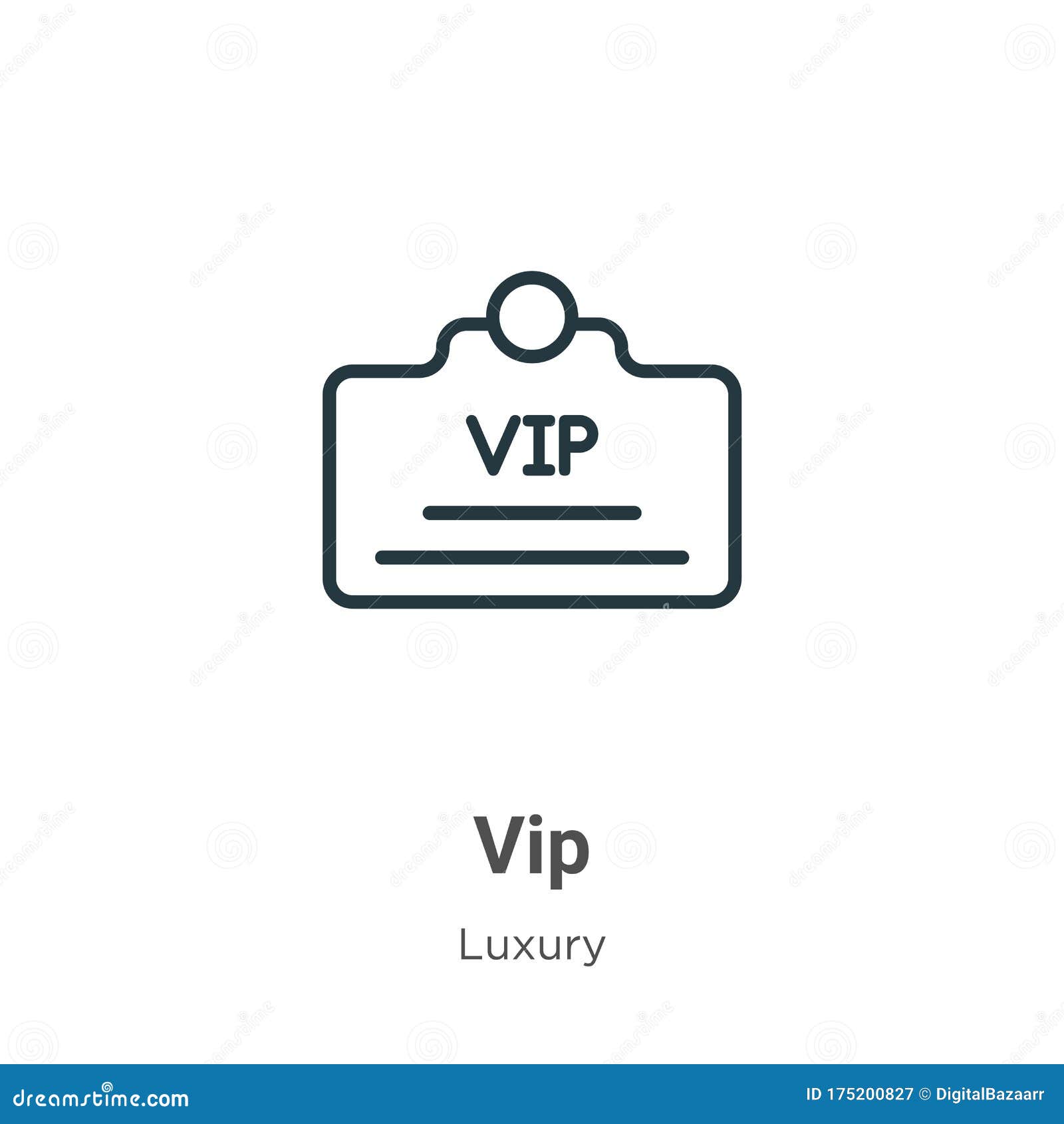 Vip Outline Vector Icon. Thin Line Black Vip Icon, Flat Vector Simple ...