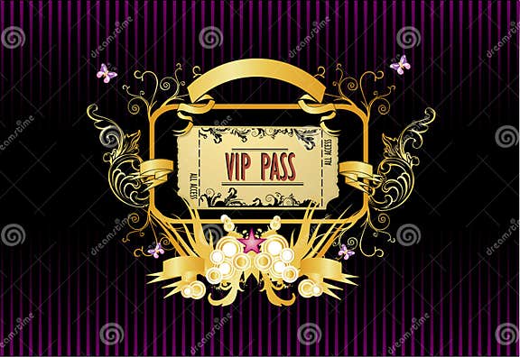 Vip pass vector stock vector. Illustration of ticket, curl - 5209927