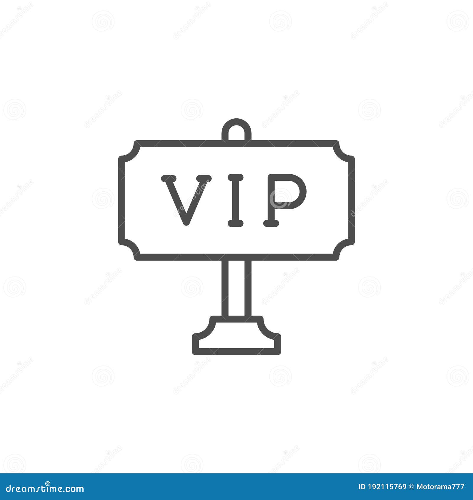VIP Plate Line Outline Icon Stock Vector - Illustration of icon, person ...
