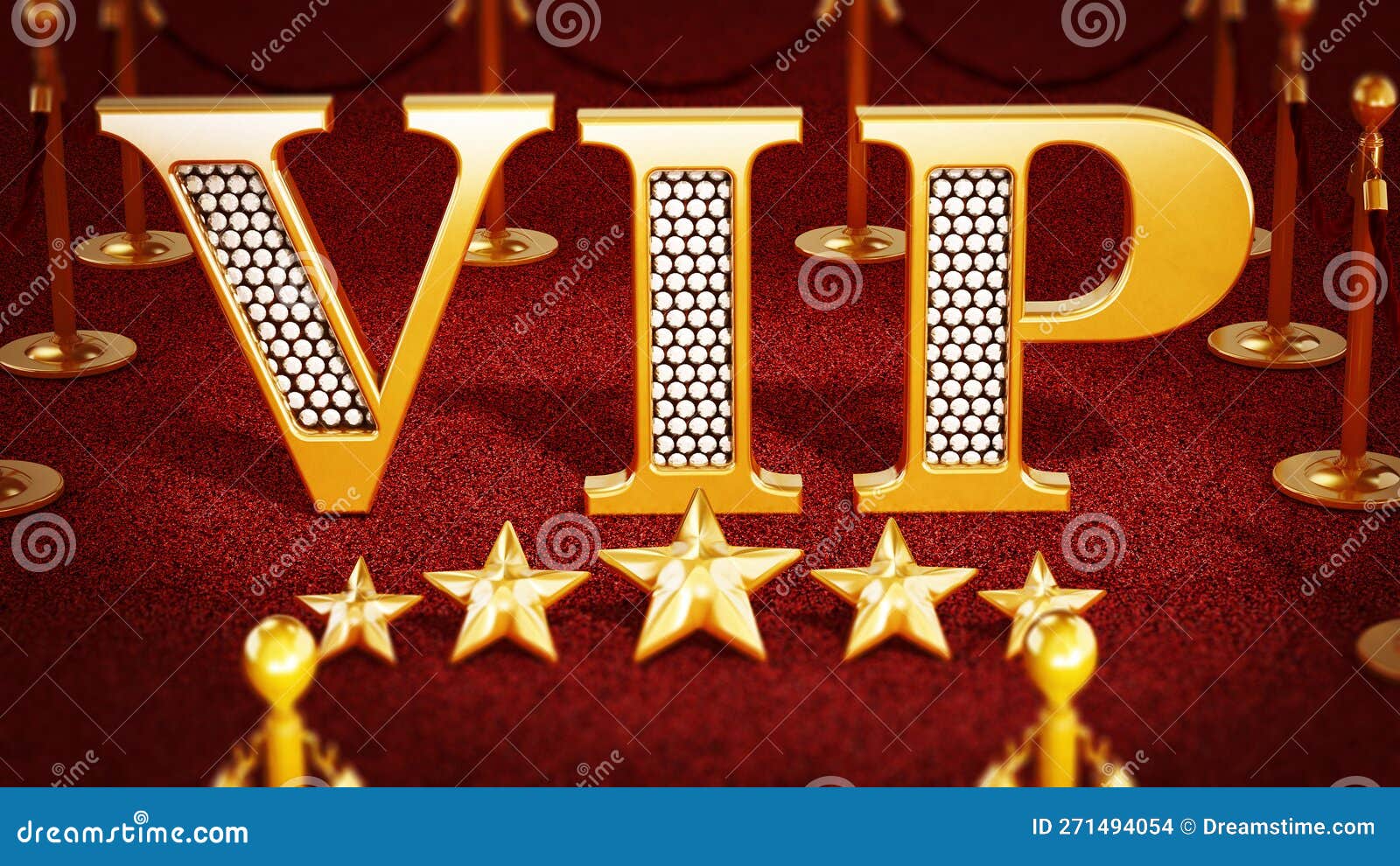 VIP Room Text and Five Stars on Red Carpet. 3D Illustration Stock ...
