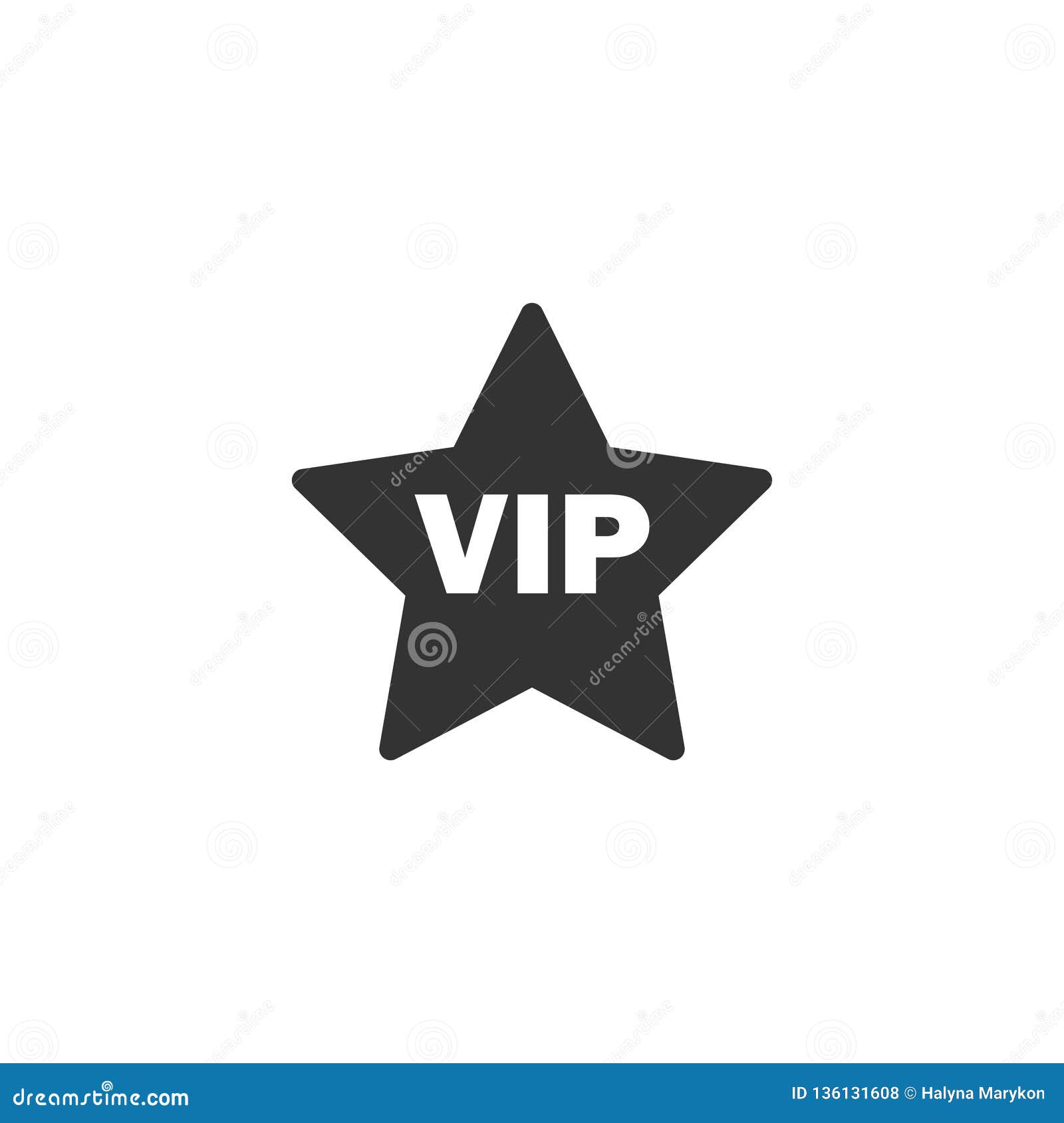 Vip star icon flat stock vector. Illustration of membership - 136131608