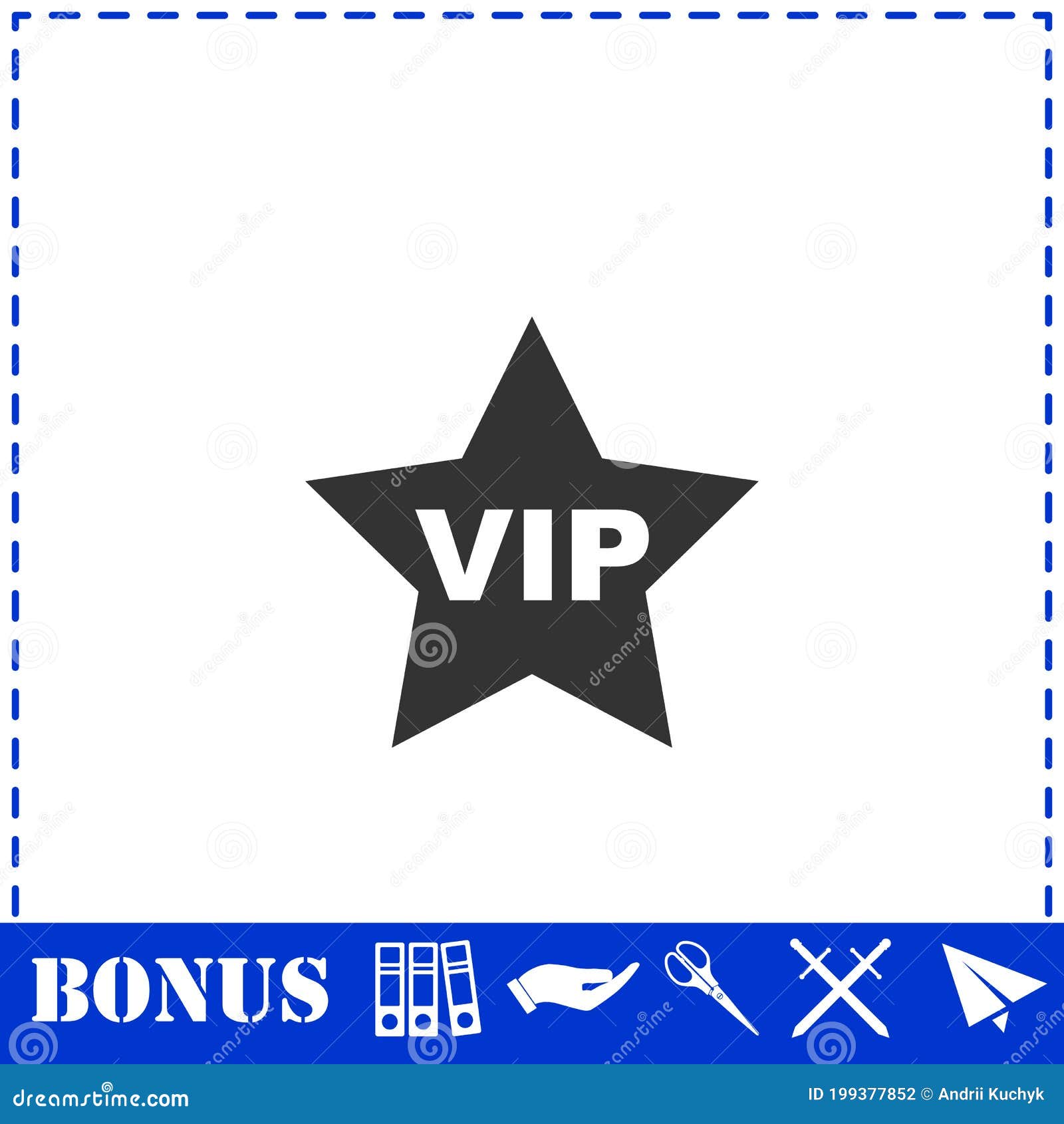 Vip star icon flat stock illustration. Illustration of important ...