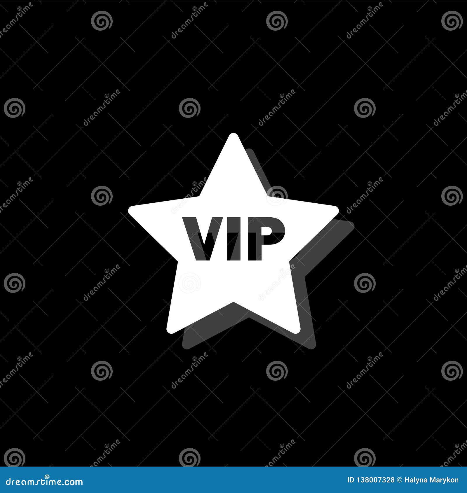 Vip star icon flat stock illustration. Illustration of button - 138007328