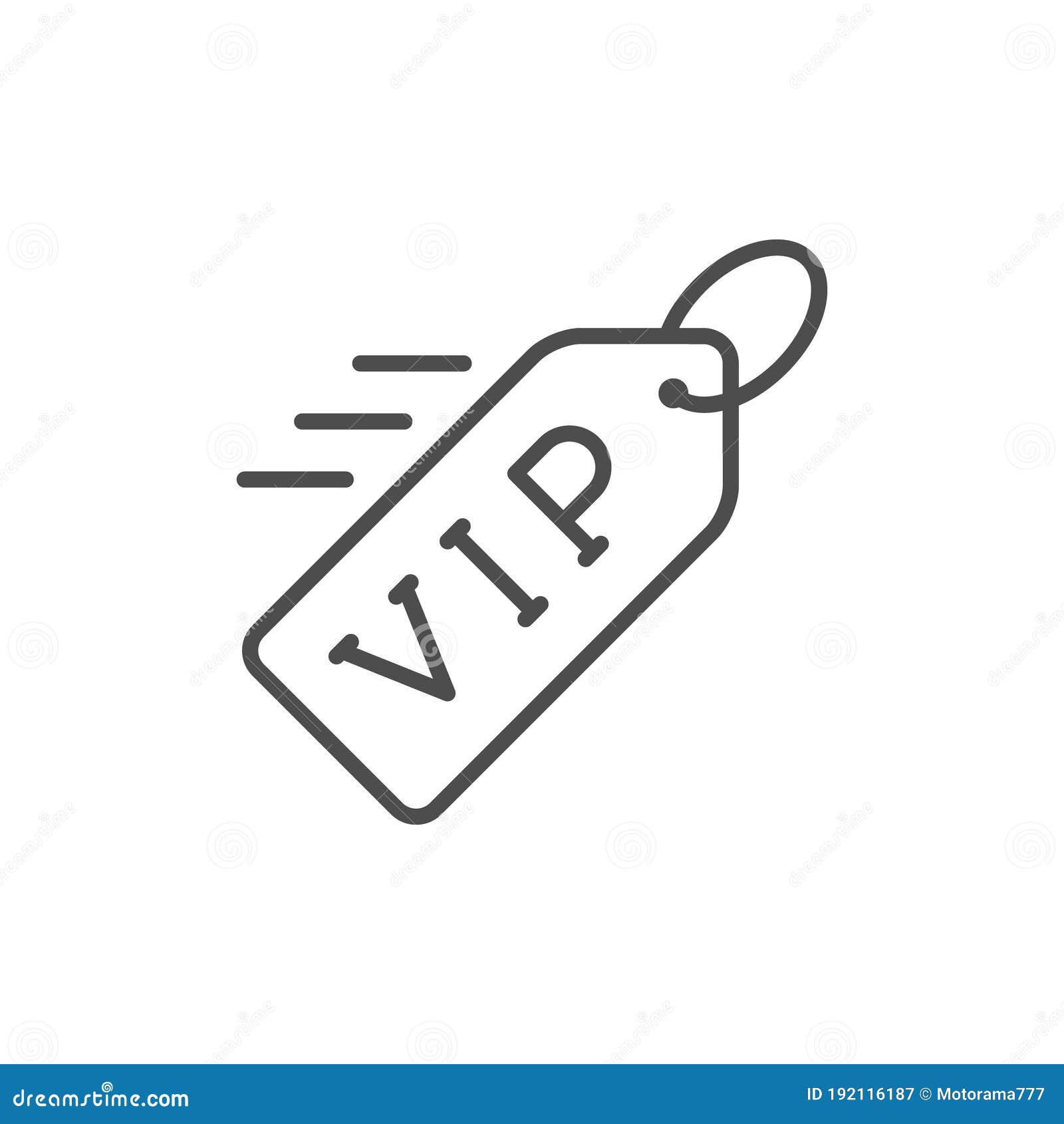VIP tag line outline icon stock vector. Illustration of clothing ...