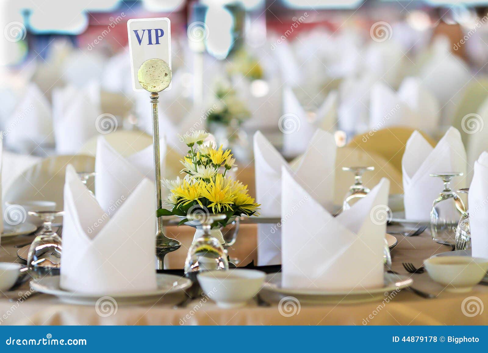 VIP Tag on Table in Resterant Stock Photo - Image of interior, dish ...