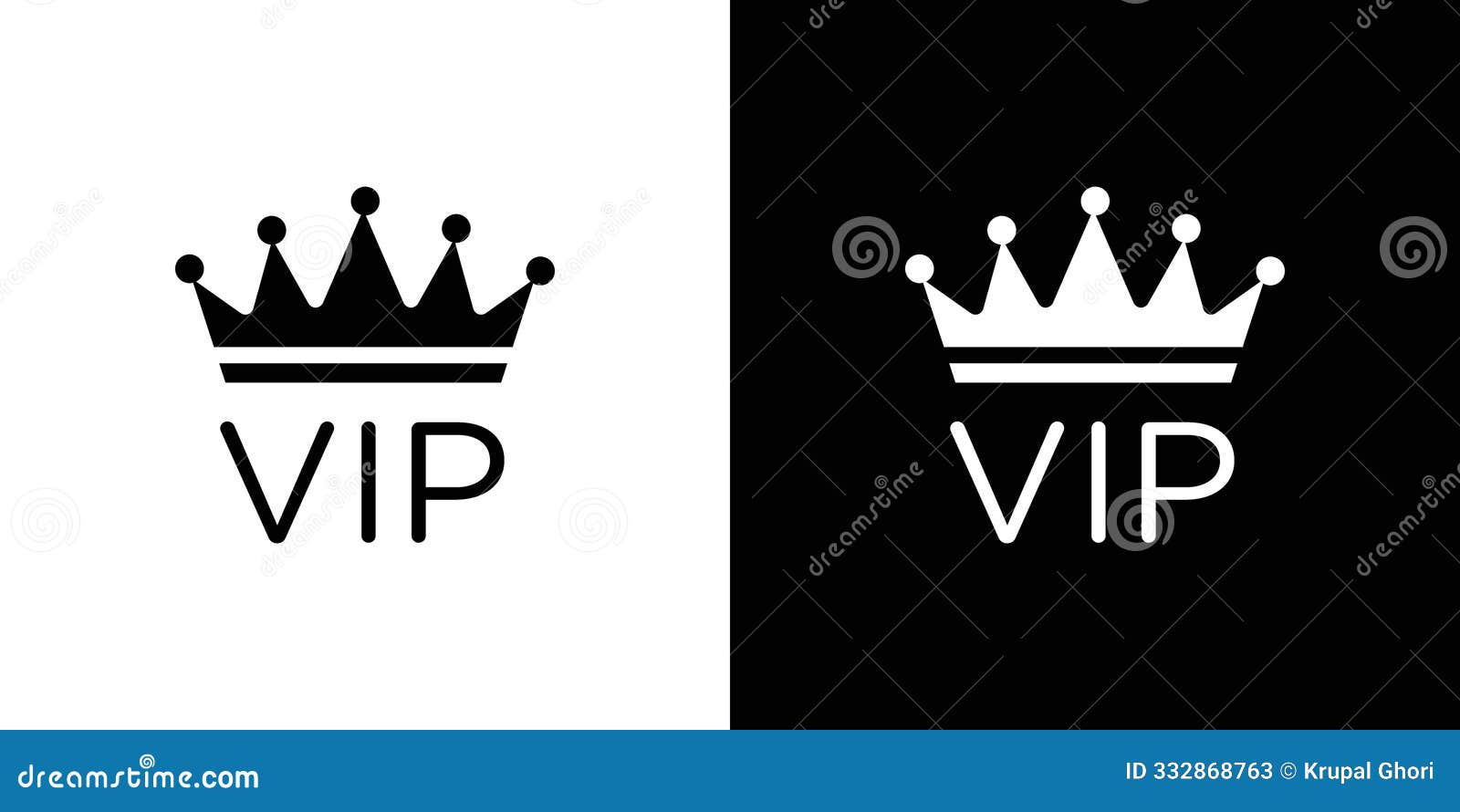 Vip Text with Crown Icon Logo Set Vector Stock Vector - Illustration of ...