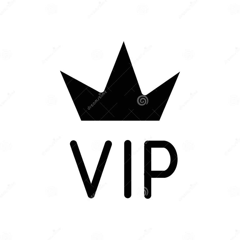 Vip Text with Crown Icon Web Design in Vector Stock Vector ...