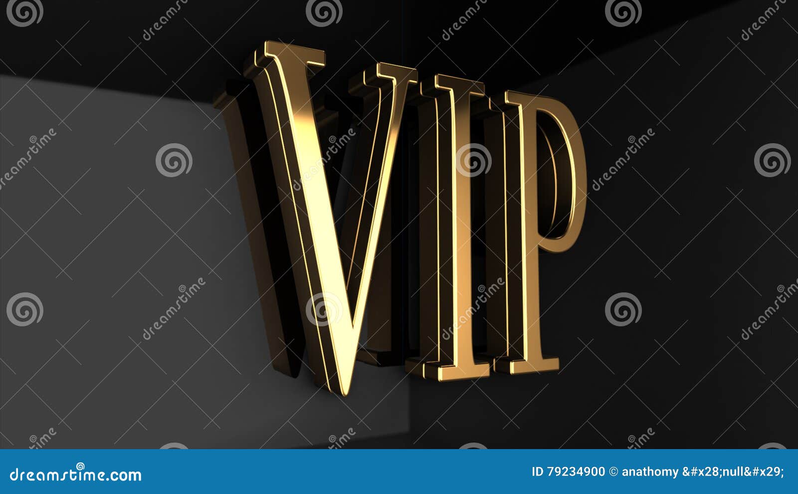 VIP Text 3D - Black Background Stock Illustration - Illustration of ...