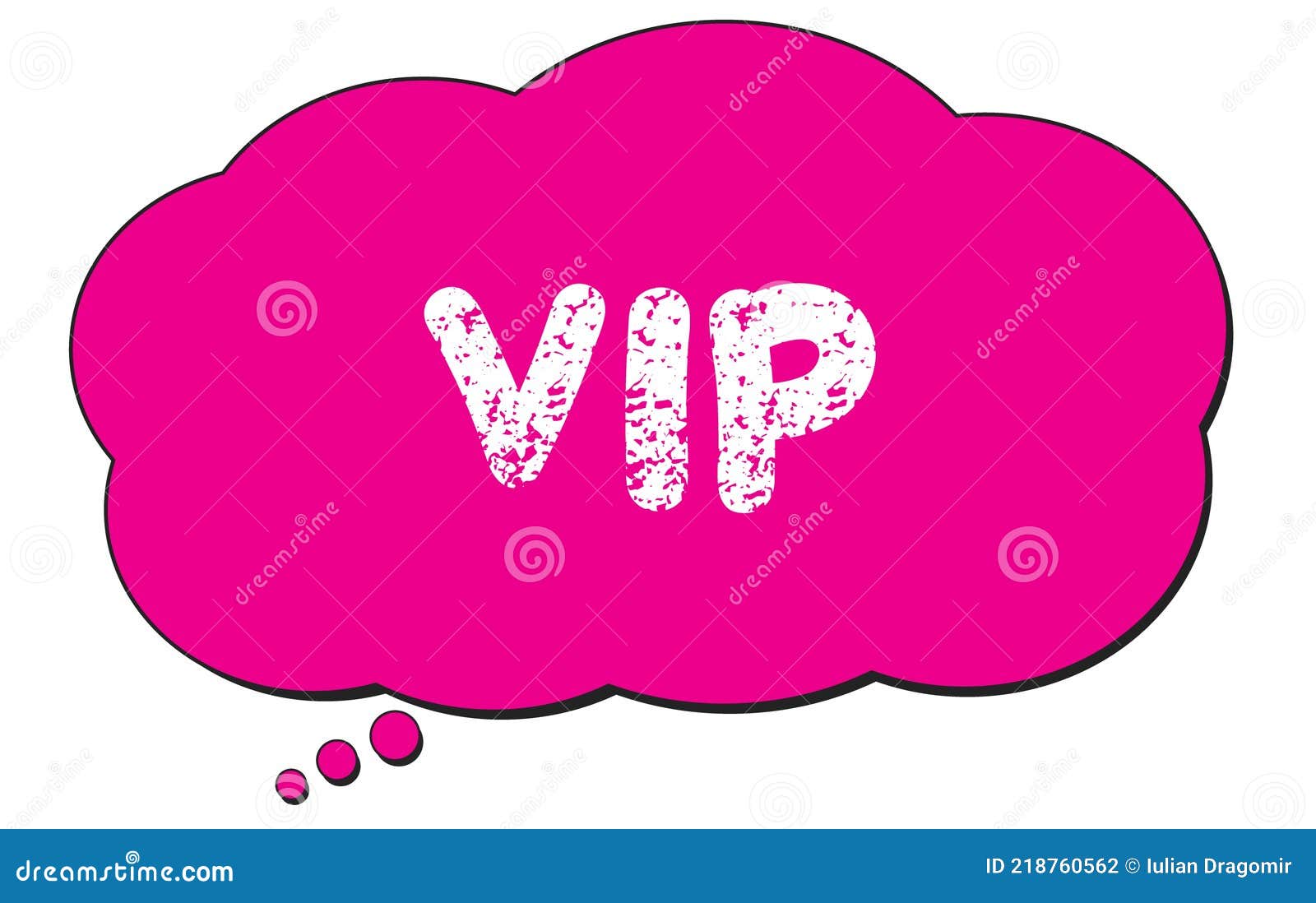 VIP Text Written on a Pink Cloud Bubble Stock Illustration ...