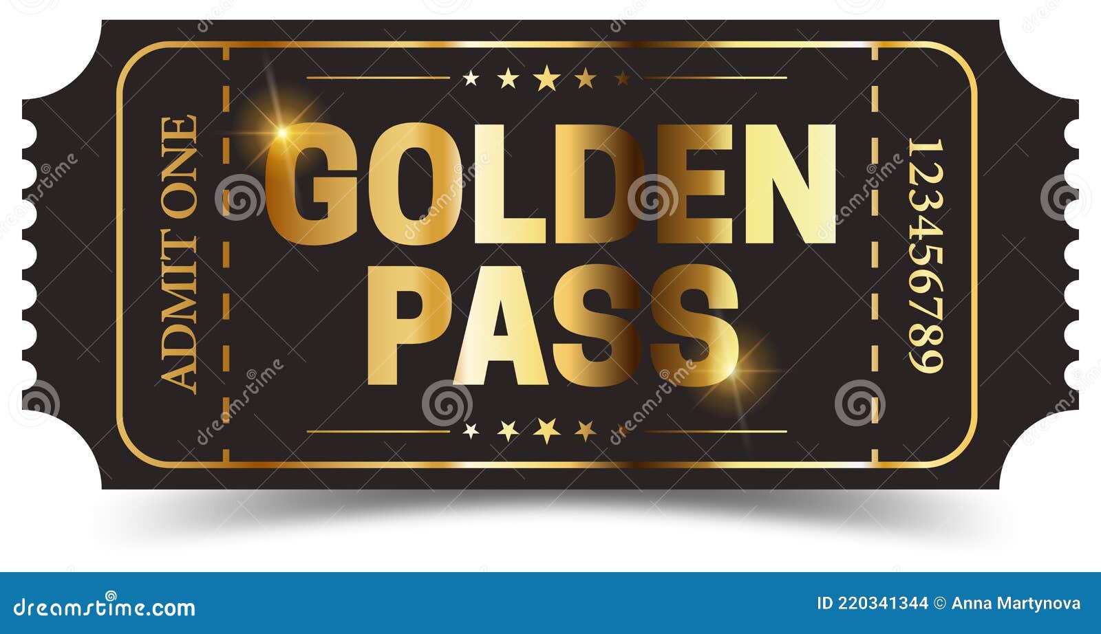 Realistic Golden Vip Ticket Stock Vector - Illustration of line ...