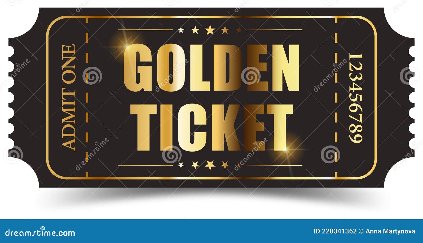 Realistic Golden Vip Ticket Stock Vector - Illustration of design ...