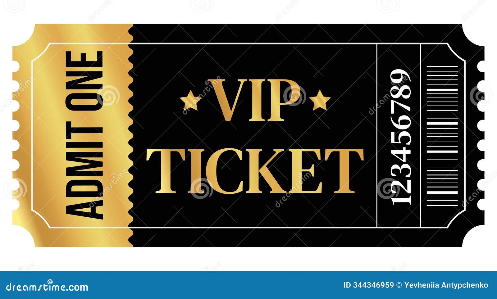 VIP ticket for one person. stock vector. Illustration of exclusive ...