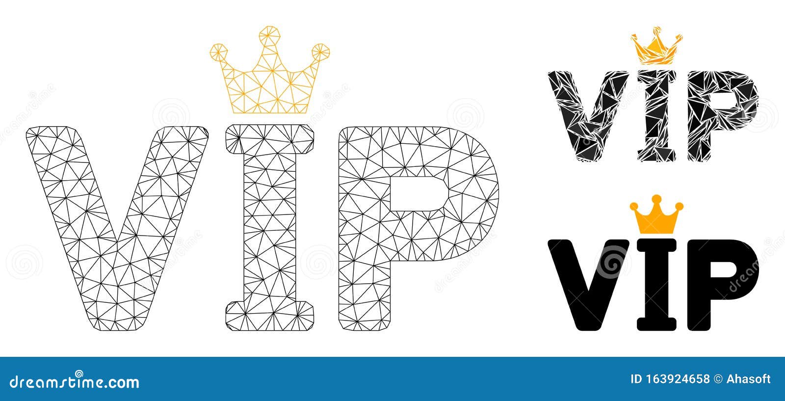VIP Vector Mesh Carcass Model and Triangle Mosaic Icon Stock ...