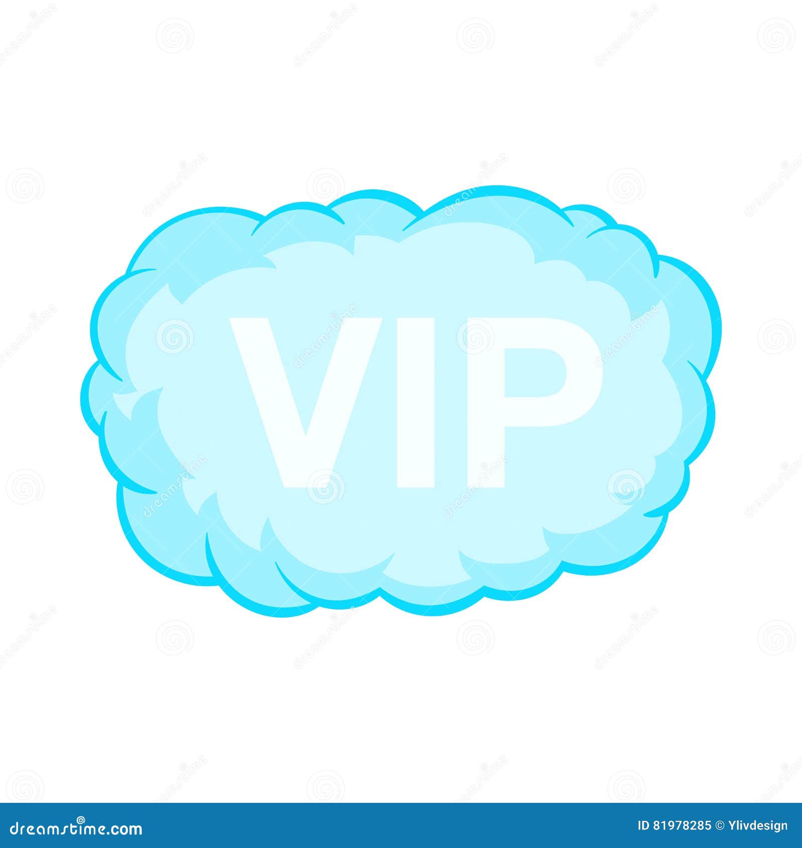 VIP Word in a Cloud Icon, Cartoon Style Stock Vector - Illustration of ...