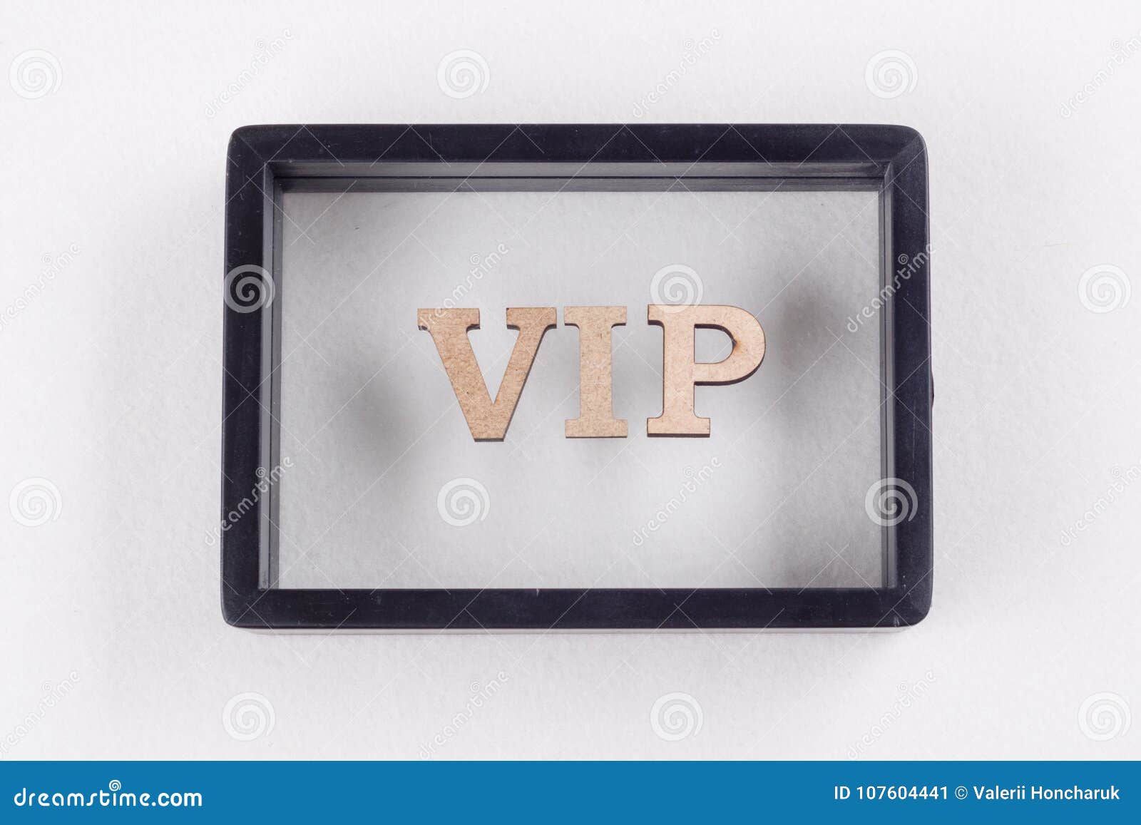 VIP is Written in Abstract Letters in Black Frame. White Background ...