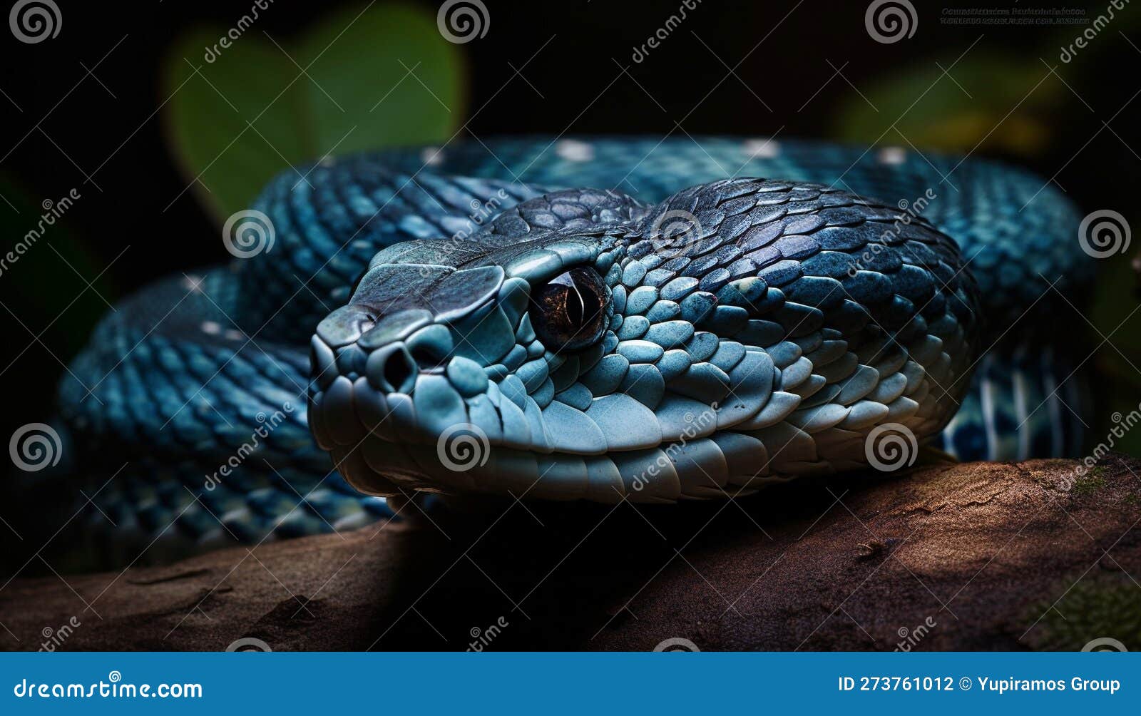 Viper Close Up Spiral Pattern in Forest Portrait Generated by AI Stock ...