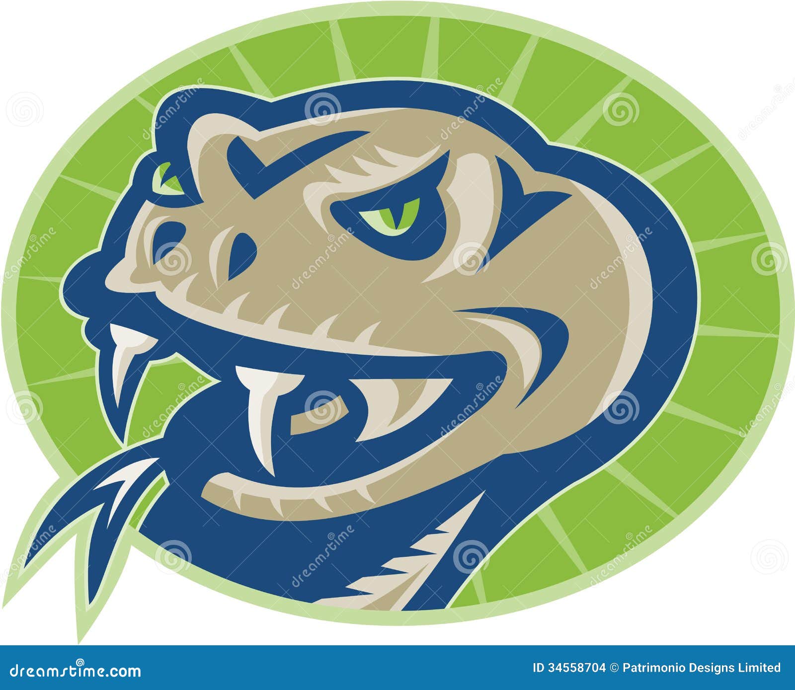 Viper Snake Serpent Mascot Head Stock Vector - Illustration of retro ...