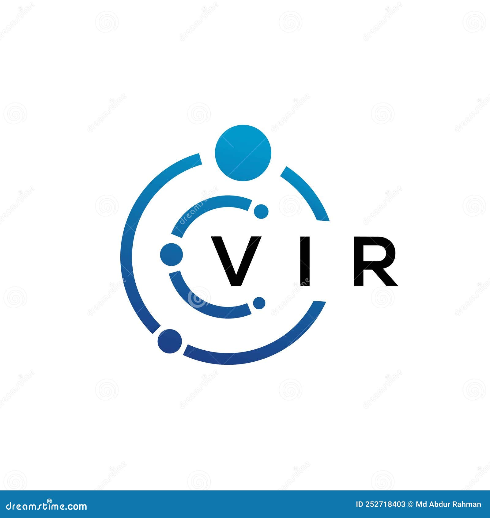 VIR Letter Technology Logo Design on White Background. VIR Creative ...