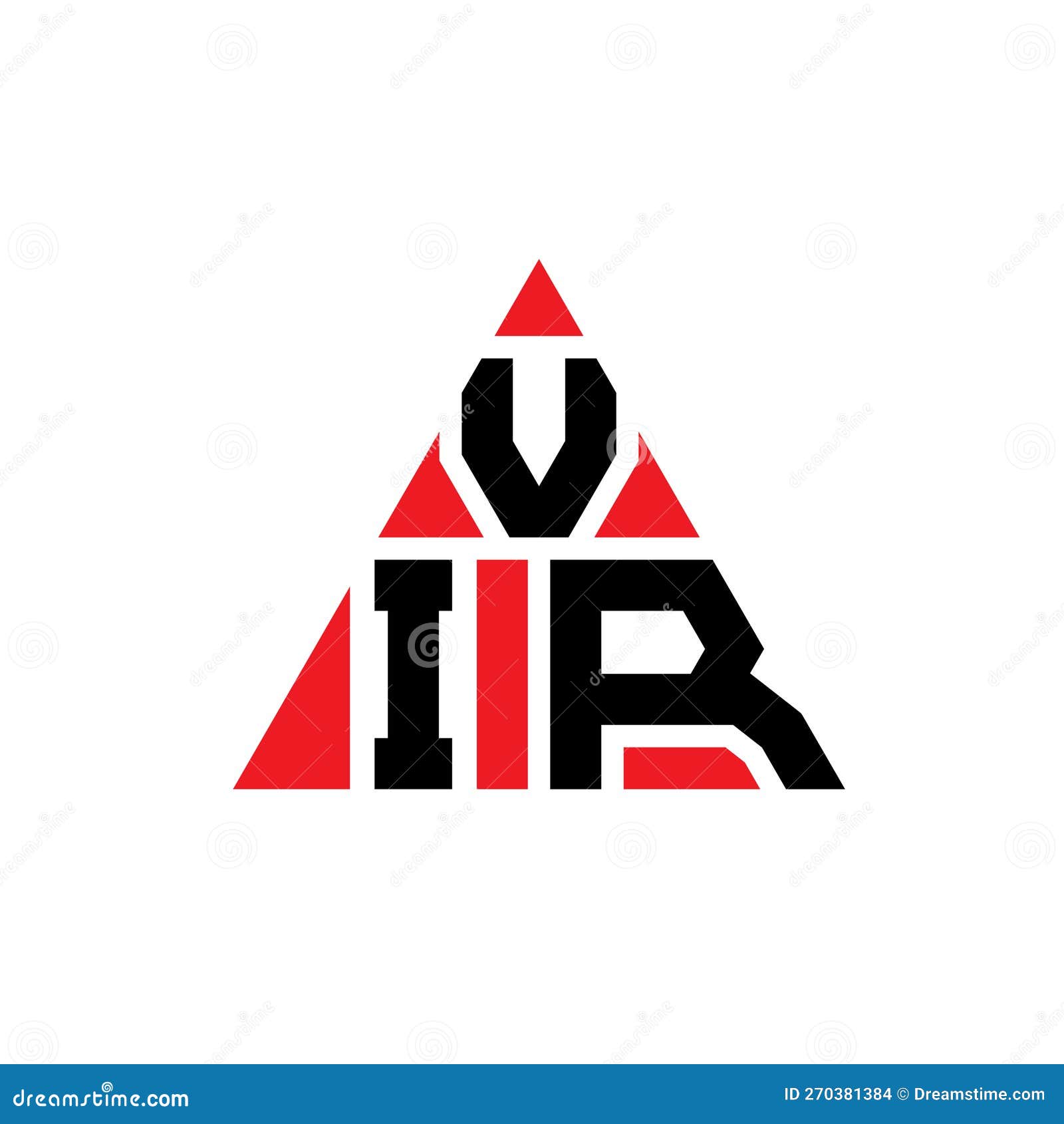 VIR Triangle Letter Logo Design with Triangle Shape. VIR Triangle Logo ...