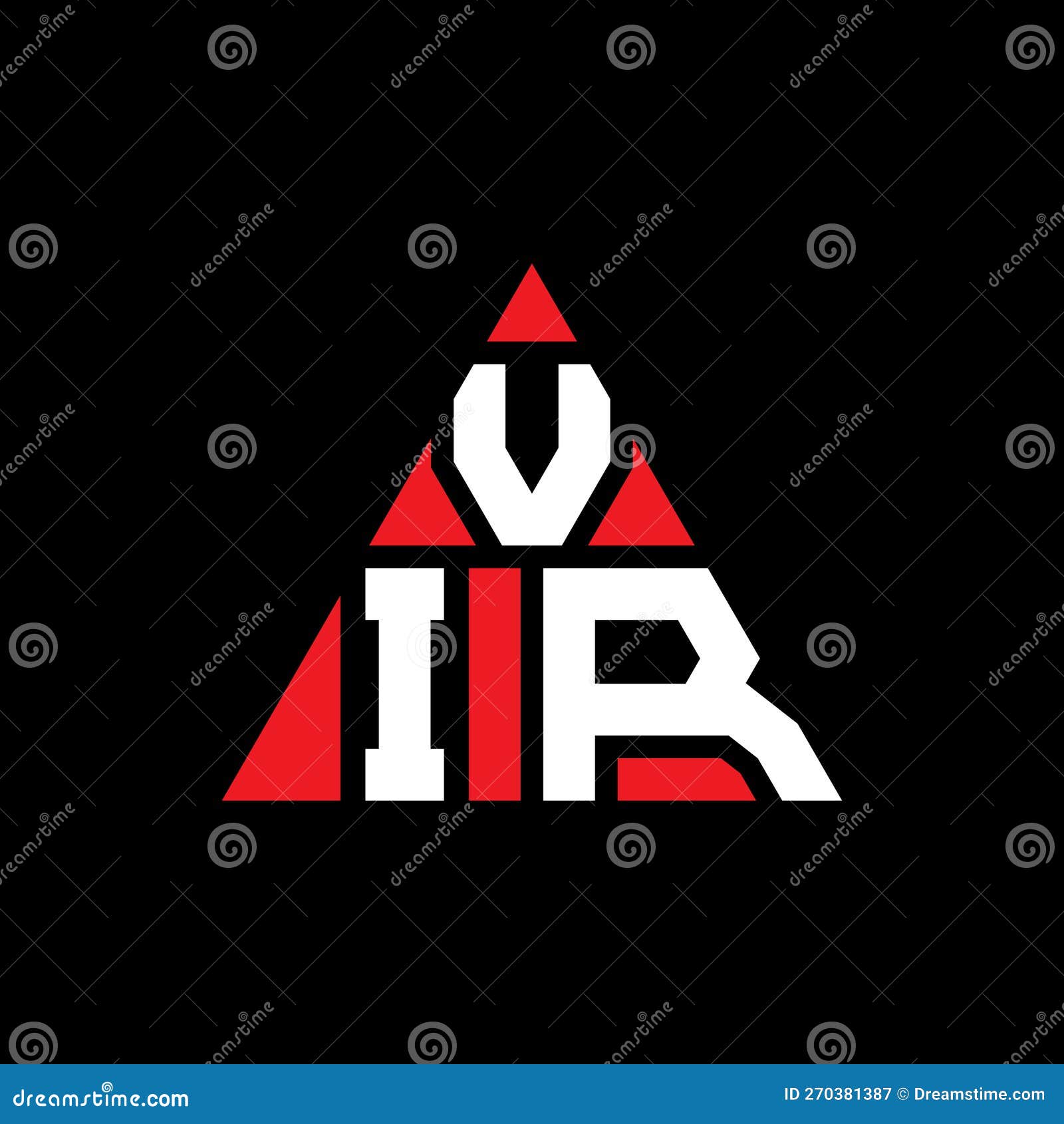 VIR Triangle Letter Logo Design with Triangle Shape. VIR Triangle Logo ...