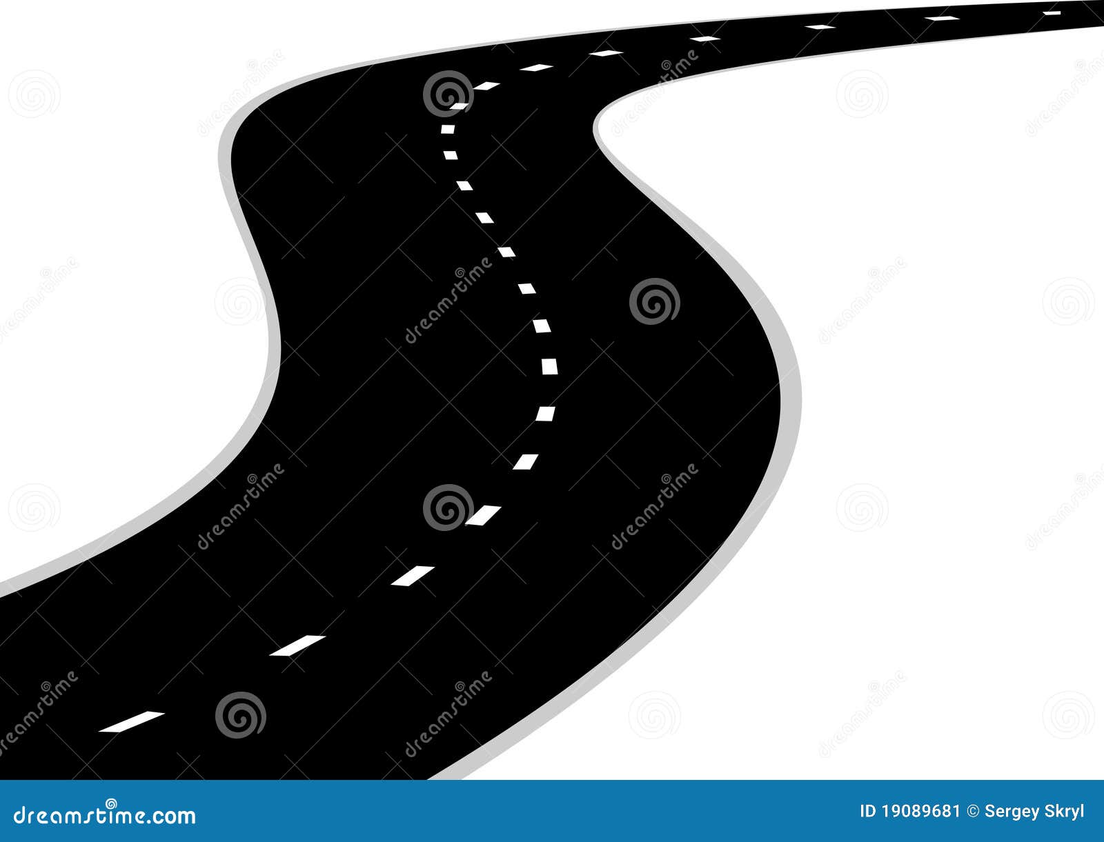 Virage de route illustration de vecteur. Illustration du pointillé ...