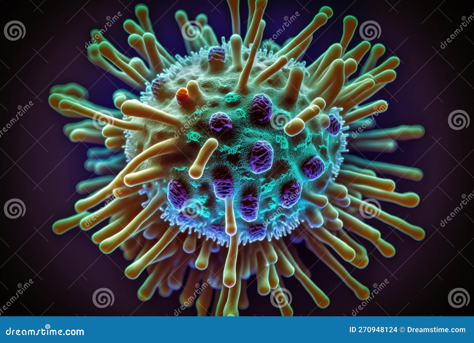 Viral Bacterium Under the Microscope Generative AI Stock Illustration ...