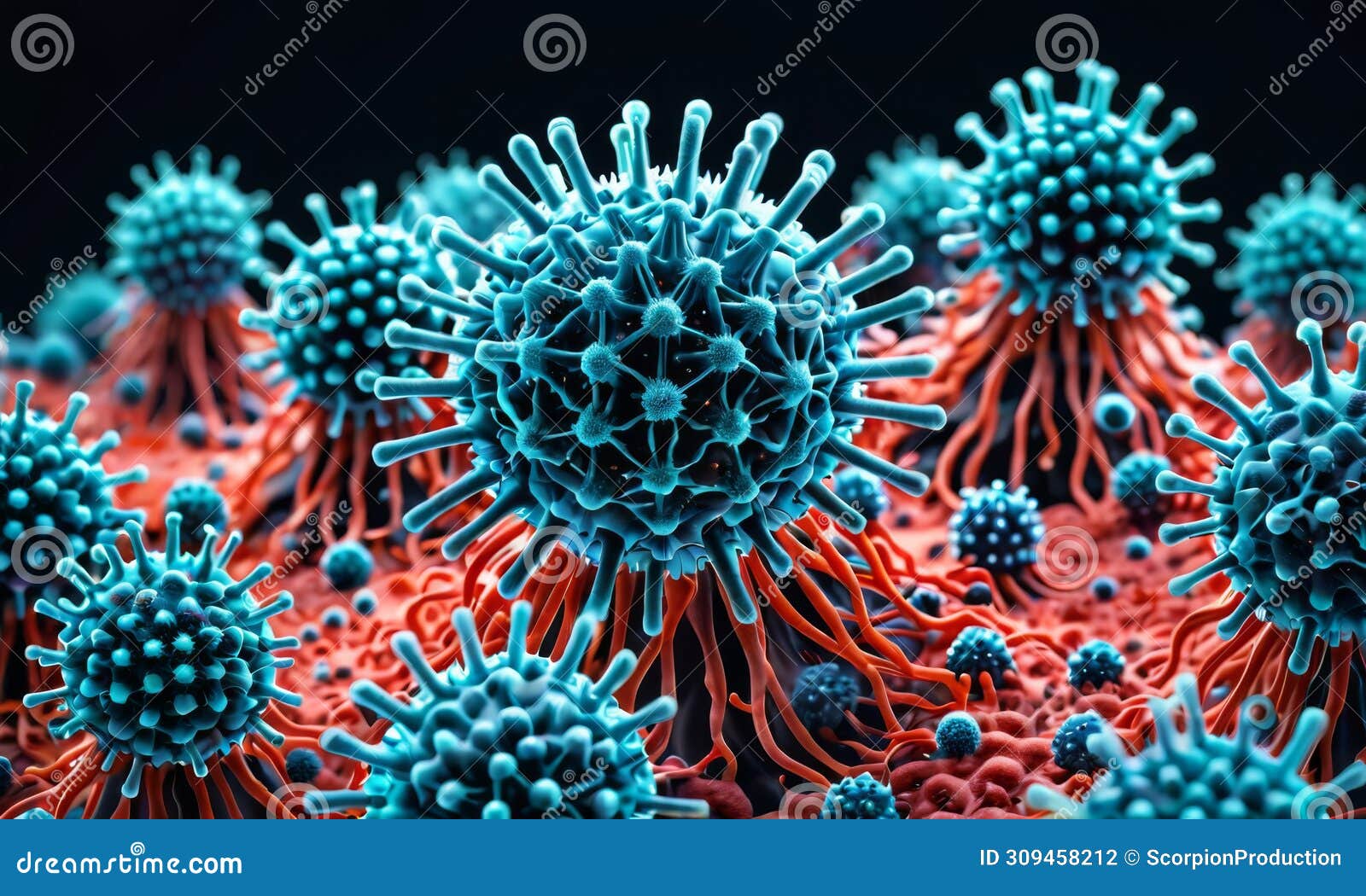 Viral Cluster Scientific Visualization Stock Photo - Image of virology ...