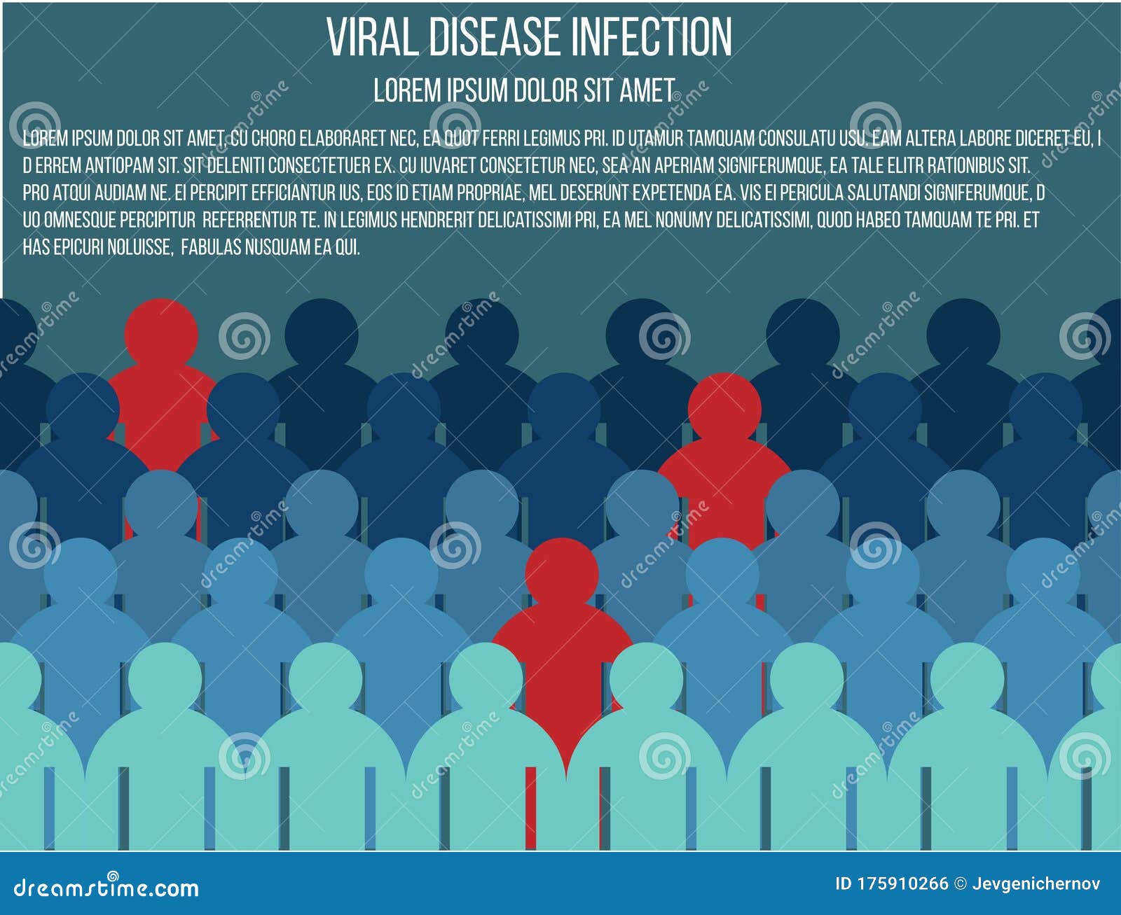 Viral Disease Infected People Figures in the Crowd Stock Vector ...