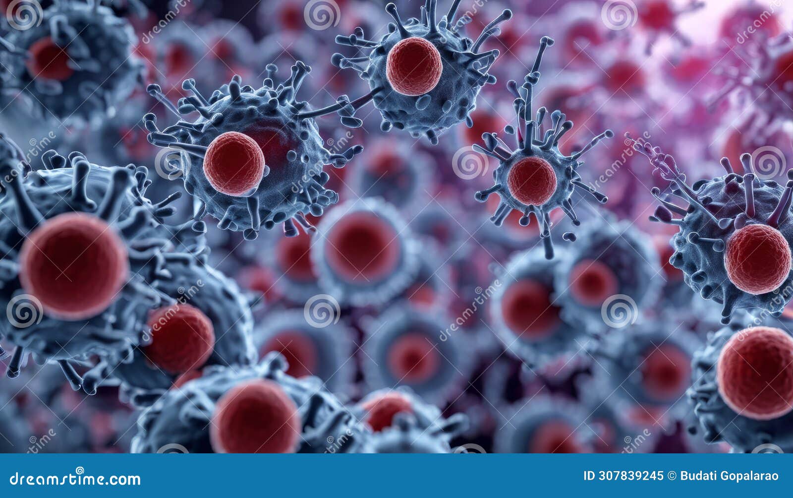 Viral Infection - a Microscopic View of a Cluster of Viruses Stock ...