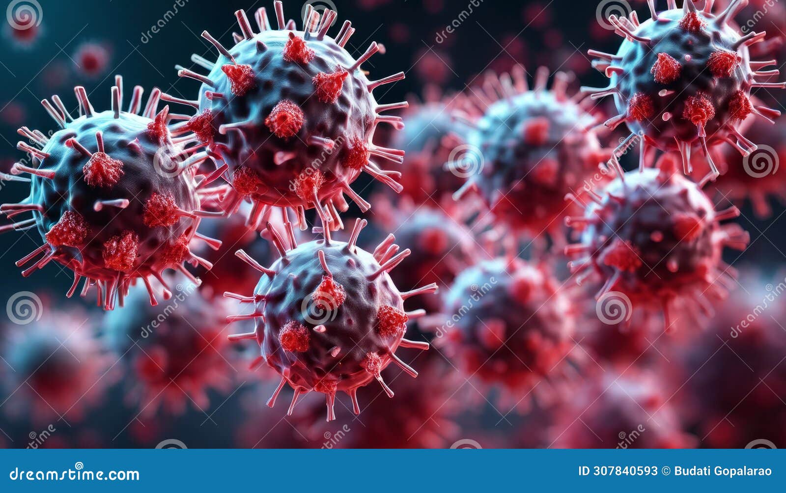 Viral Infection - a Microscopic View of a Cluster of Viruses Stock ...