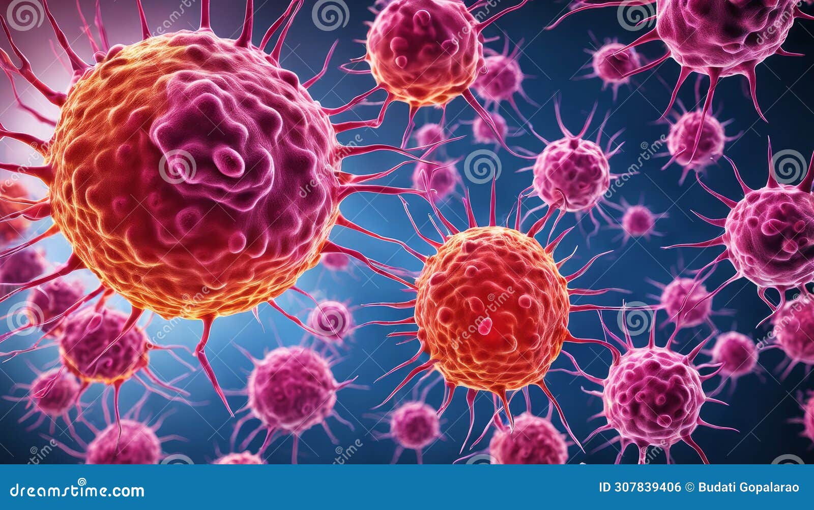 Viral Infection - a Microscopic View of a Group of Viruses Stock ...