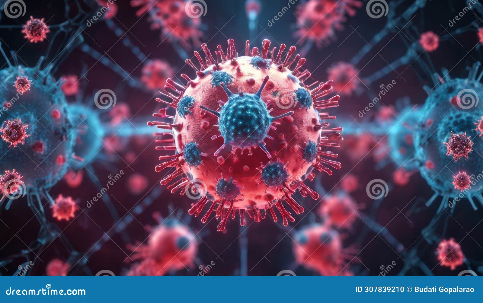 Viral Infection - a Microscopic View of a Virus in Action Stock ...