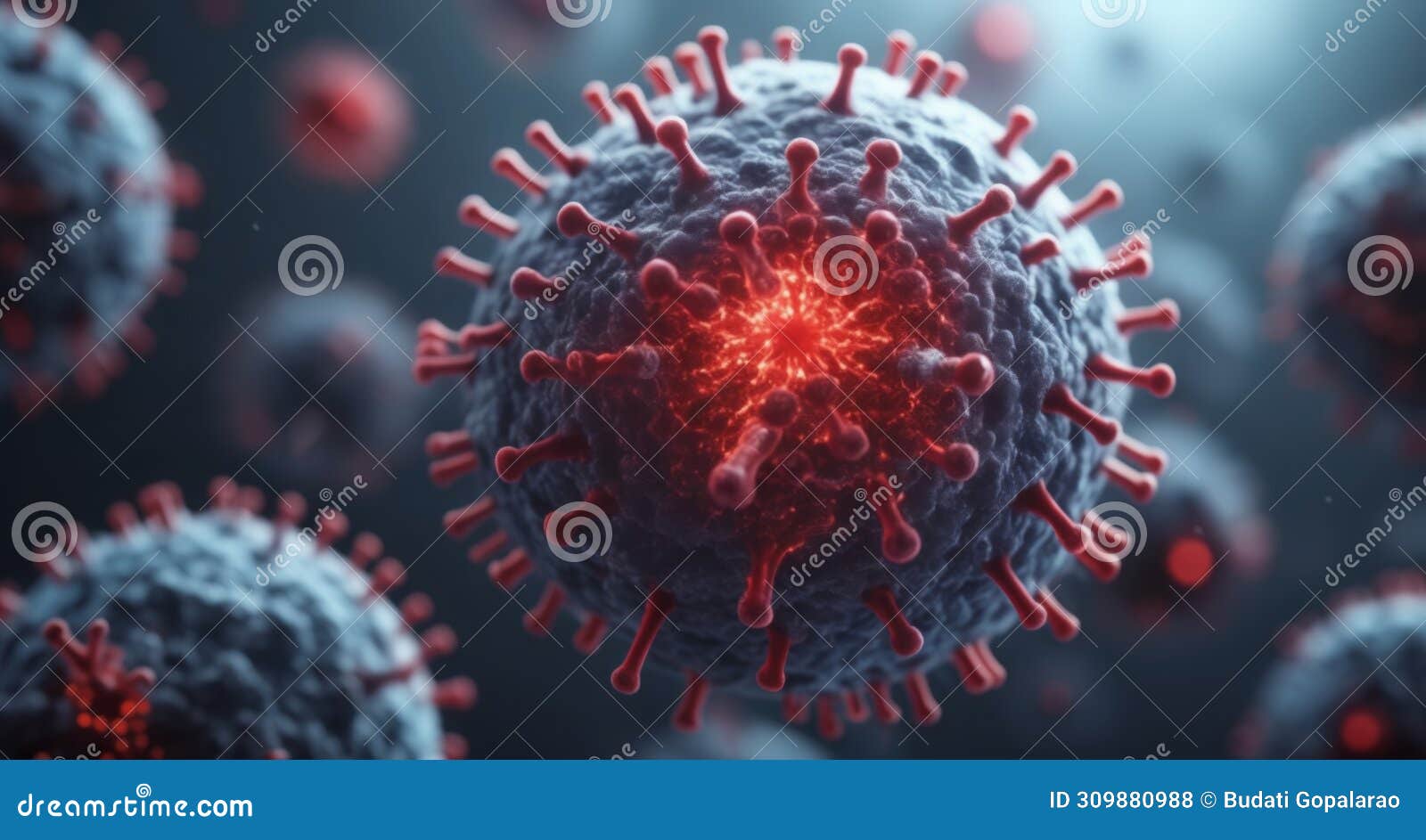 Viral Infection - a Microscopic View of a Virus in Action Stock ...