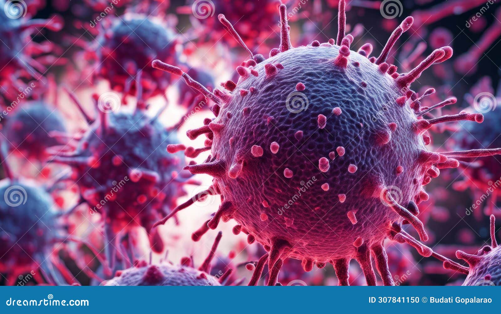 Viral Infection - a Microscopic View of a Virus Infecting Cells Stock ...