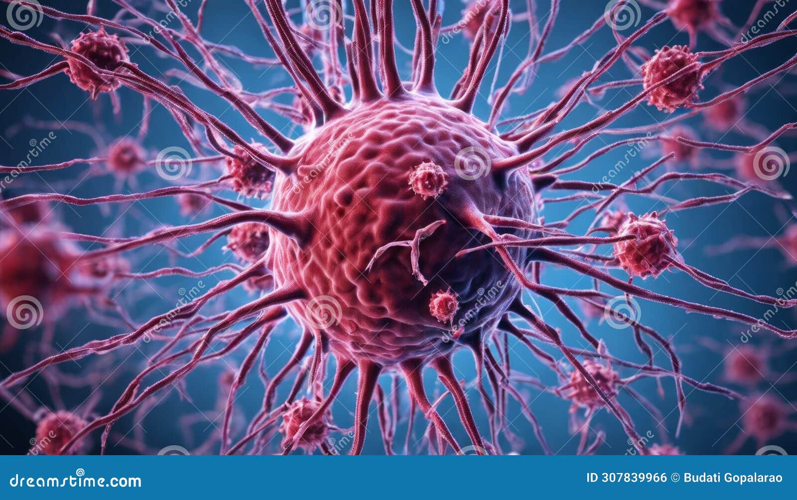 Viral Infection - a Microscopic View of a Virus Invading a Cell Stock ...