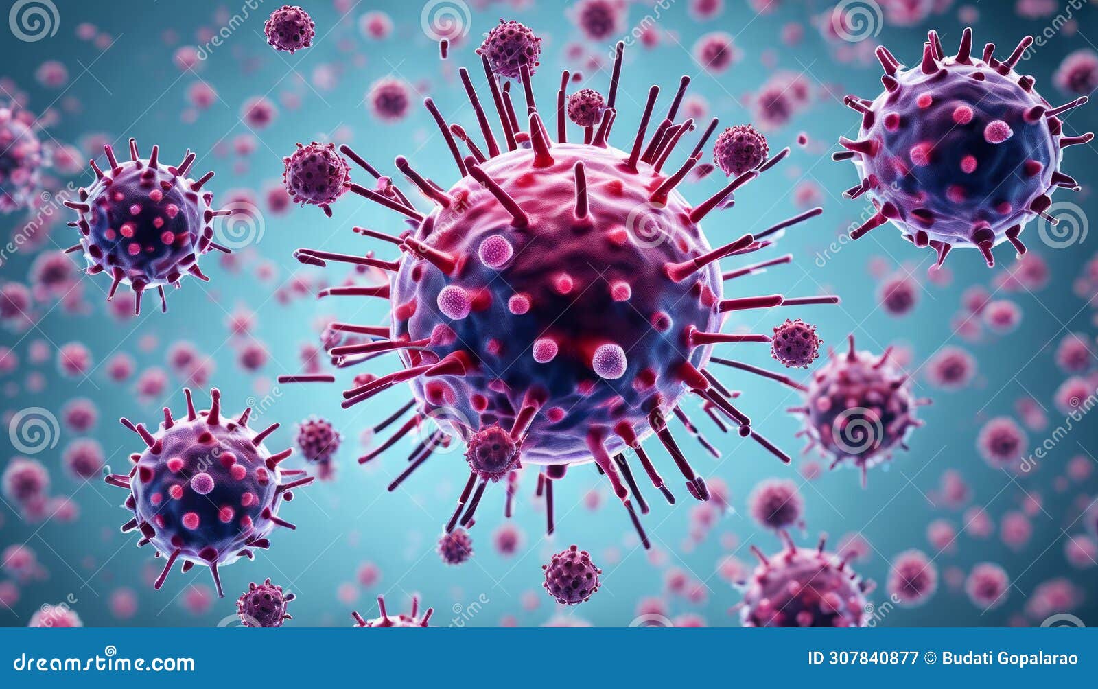 Viral Infection - a Microscopic View of a Virus Spreading Stock ...