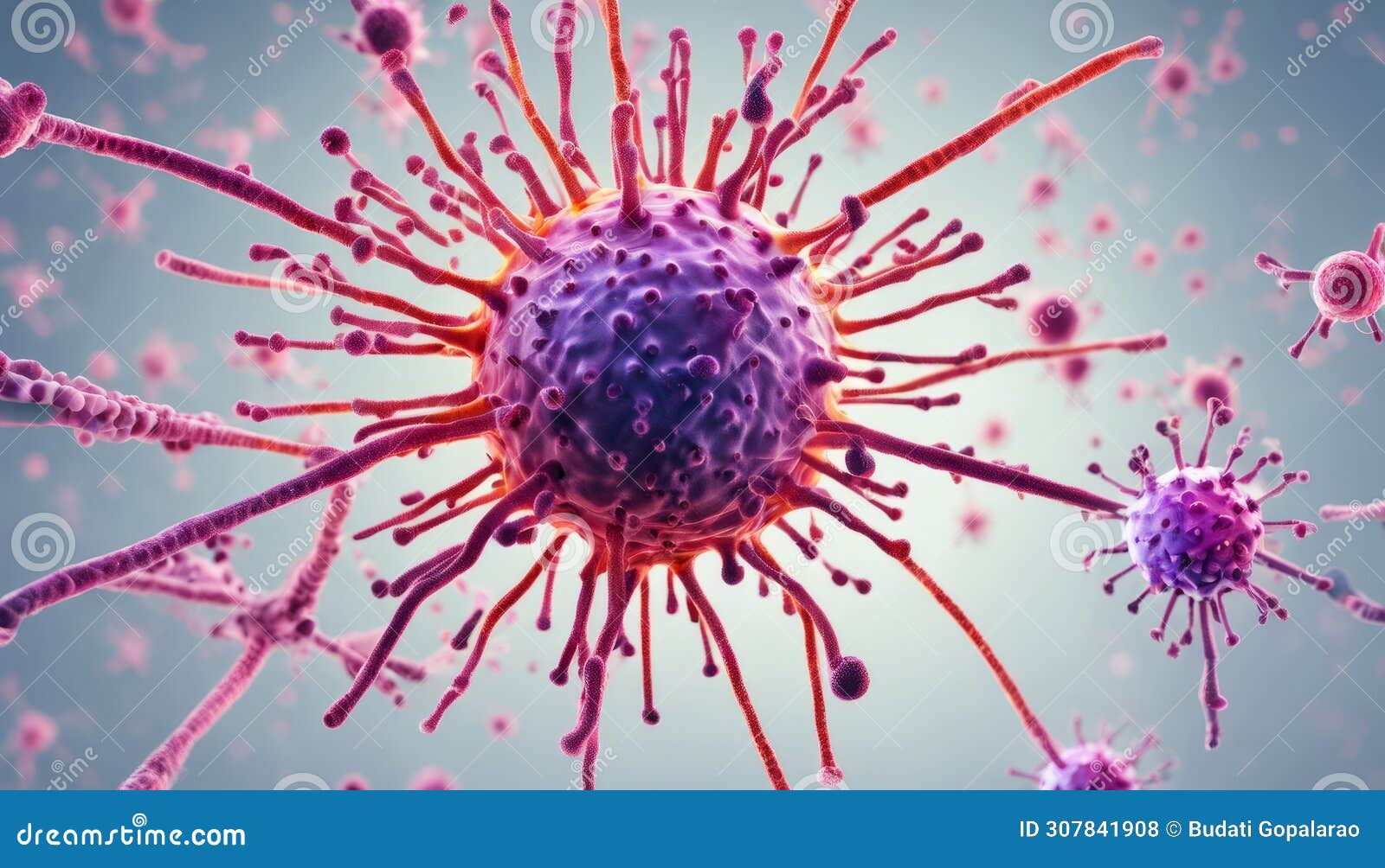 Viral Infection - a Microscopic View of a Virus Spreading Stock ...