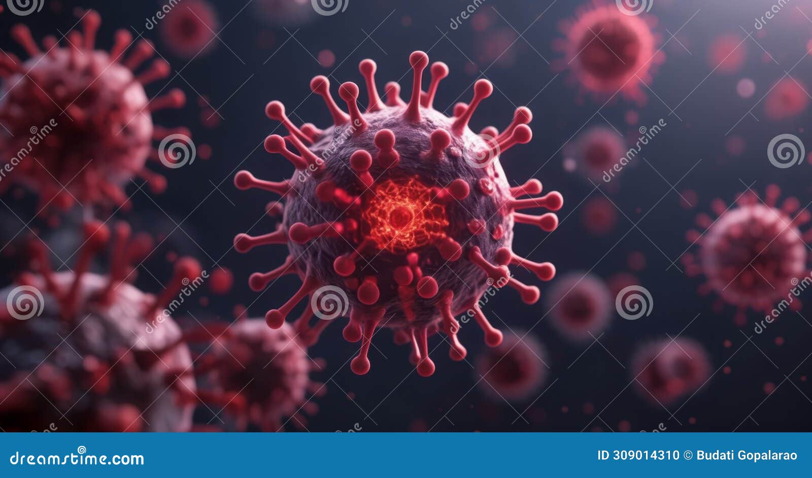 Viral Infection - a Microscopic View of a Virus Spreading Stock ...