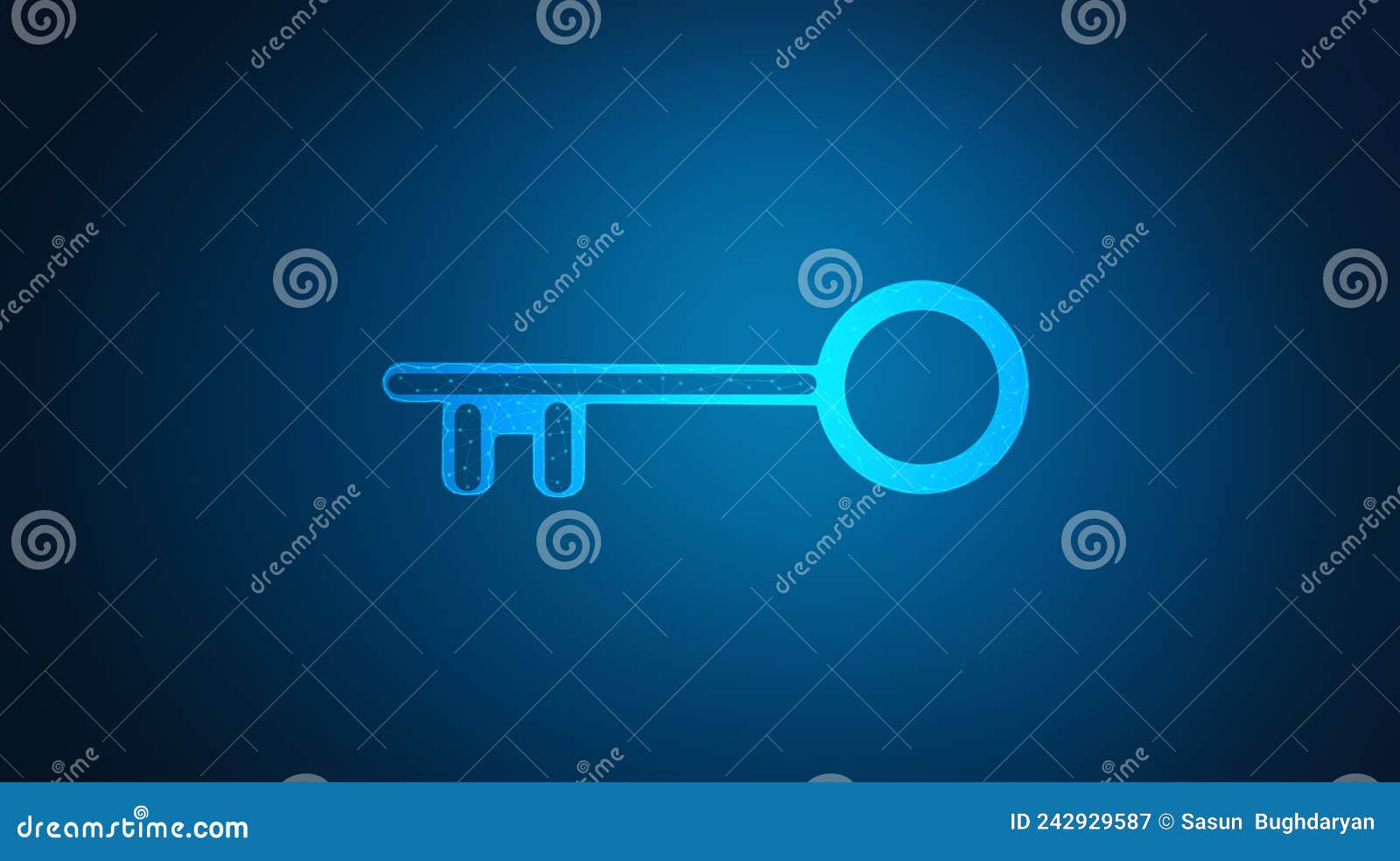 Viral Key on Blue Background Stock Illustration - Illustration of data ...