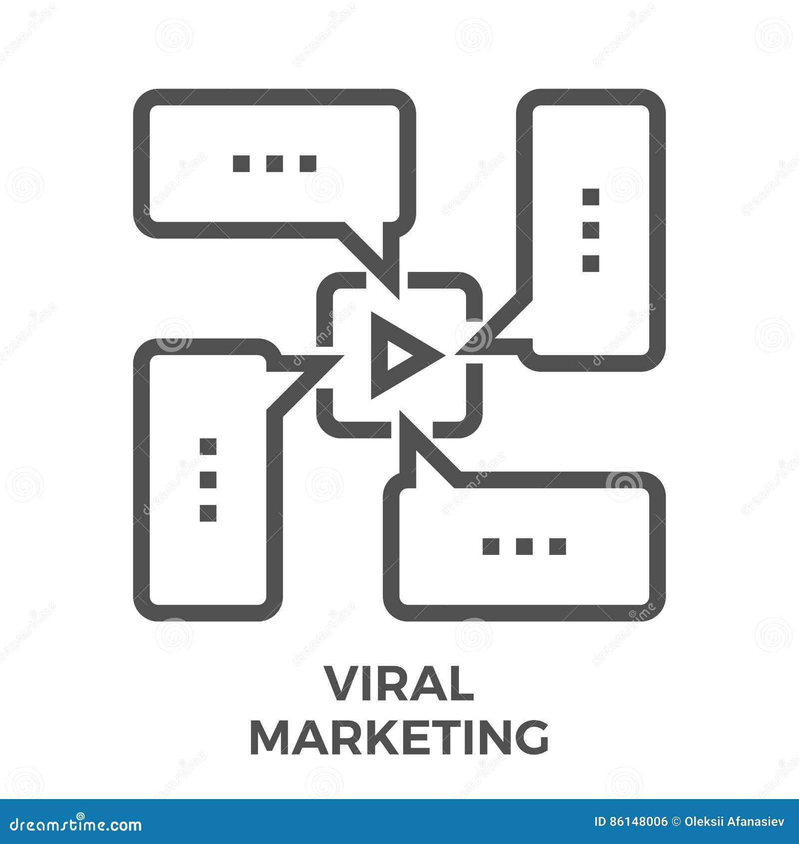 Viral marketing line icon stock vector. Illustration of internet - 86148006