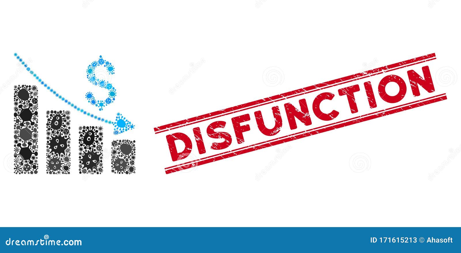 Pathogen Mosaic Recession Icon and Distress Disfunction Seal with Lines ...