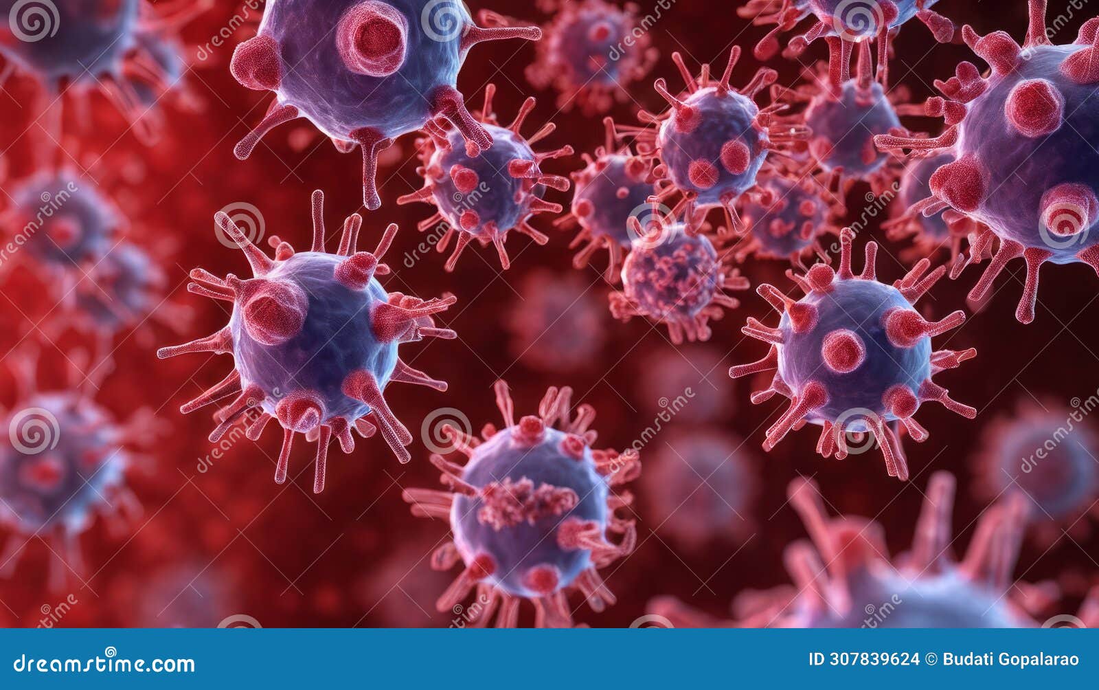 Viral Outbreak - a Microscopic View of a Cluster of Viruses Stock ...